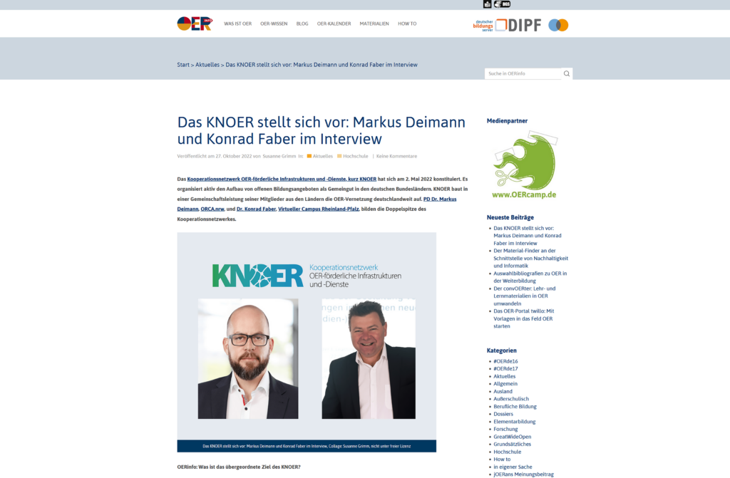 The KNOER introduces itself: Interview with Markus Deimann and Konrad ...